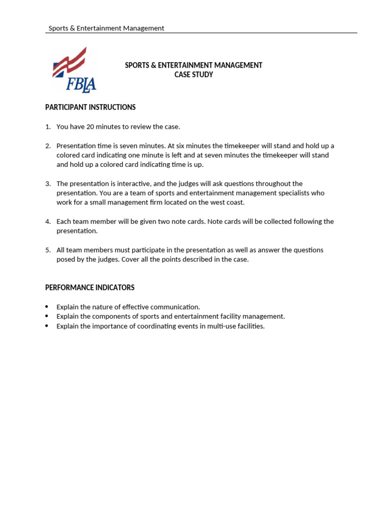 Sports & Entertainment Management | PDF | Business