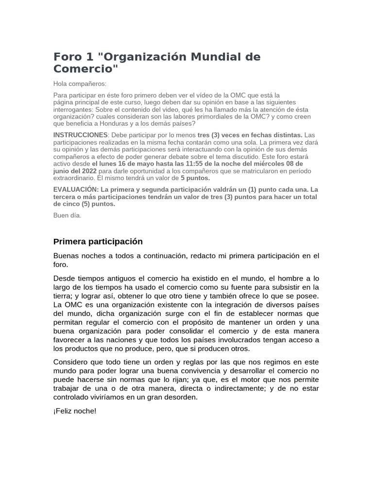 Foro 1 | PDF | Mercado (economía) | Economias