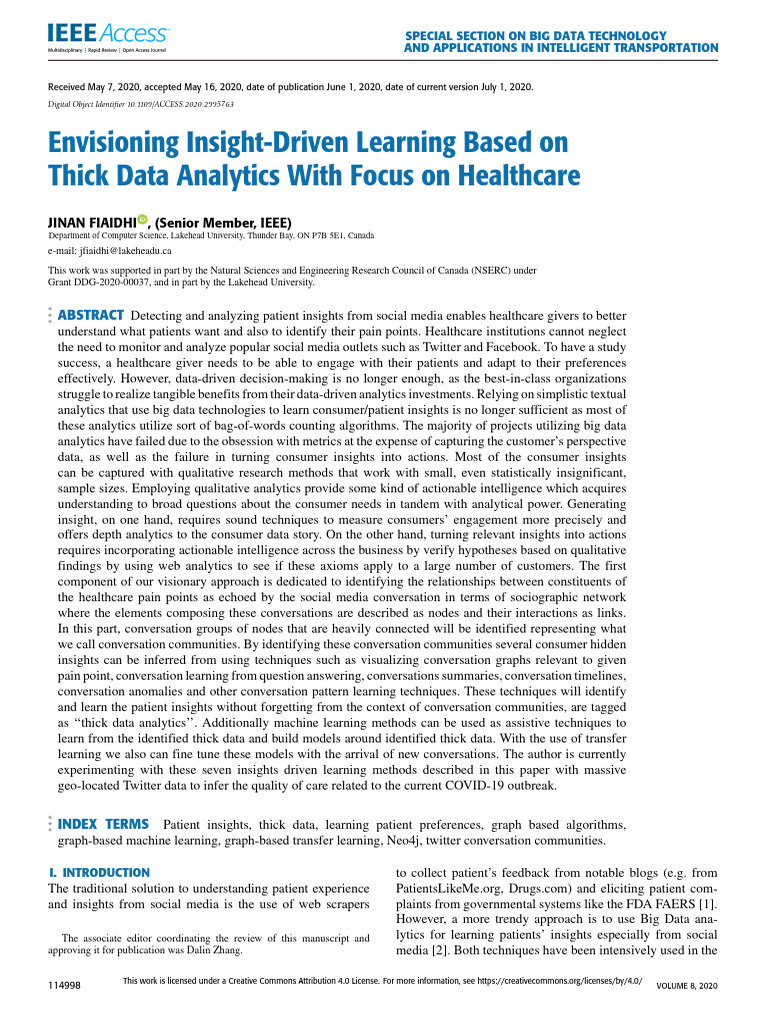 Envisioning Insight-Driven Learning Based On Thick Data Analytics With Focus On Healthcare | PDF ...