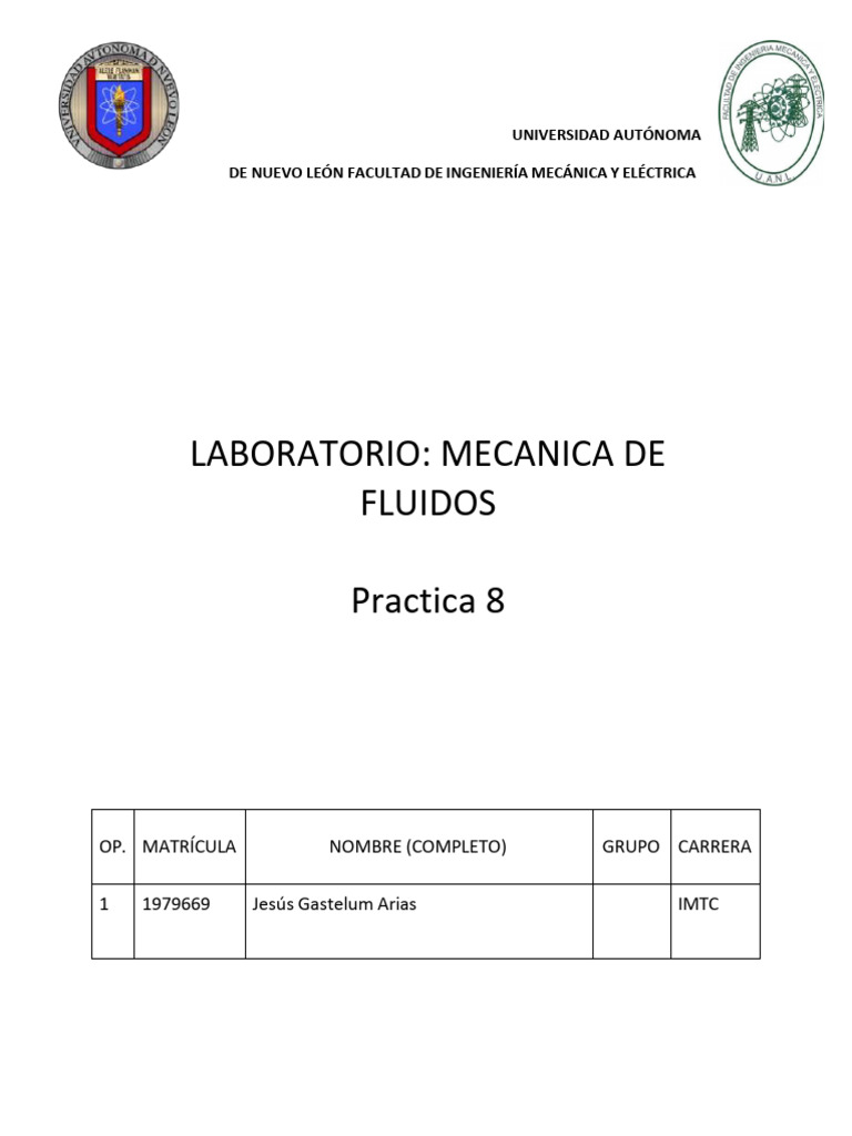 Practica 8 Lab | PDF | Mecánica de fluidos | Gases