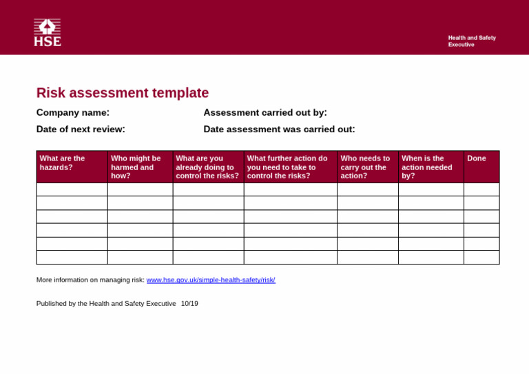 Risk Assessment Template 2019 | PDF | Career & Growth