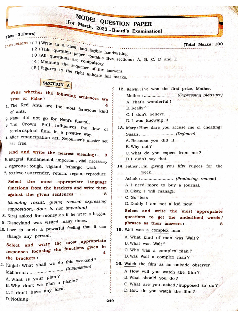 Model Question Paper STD 12nov 15, 2024 10-15 AM | PDF