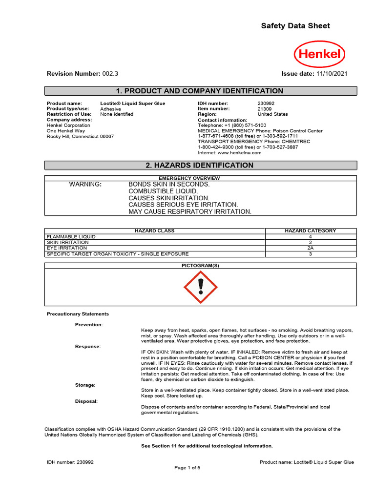 230992 - 000000234063 - MSDS - UT - US - EN - 副本2 | PDF | Occupational ...
