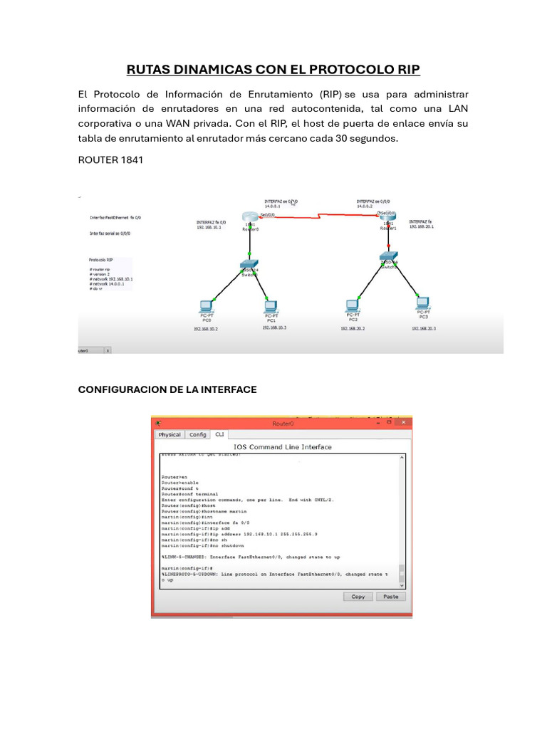 Rutas Dinamicas Con El Protocolo Rip | PDF