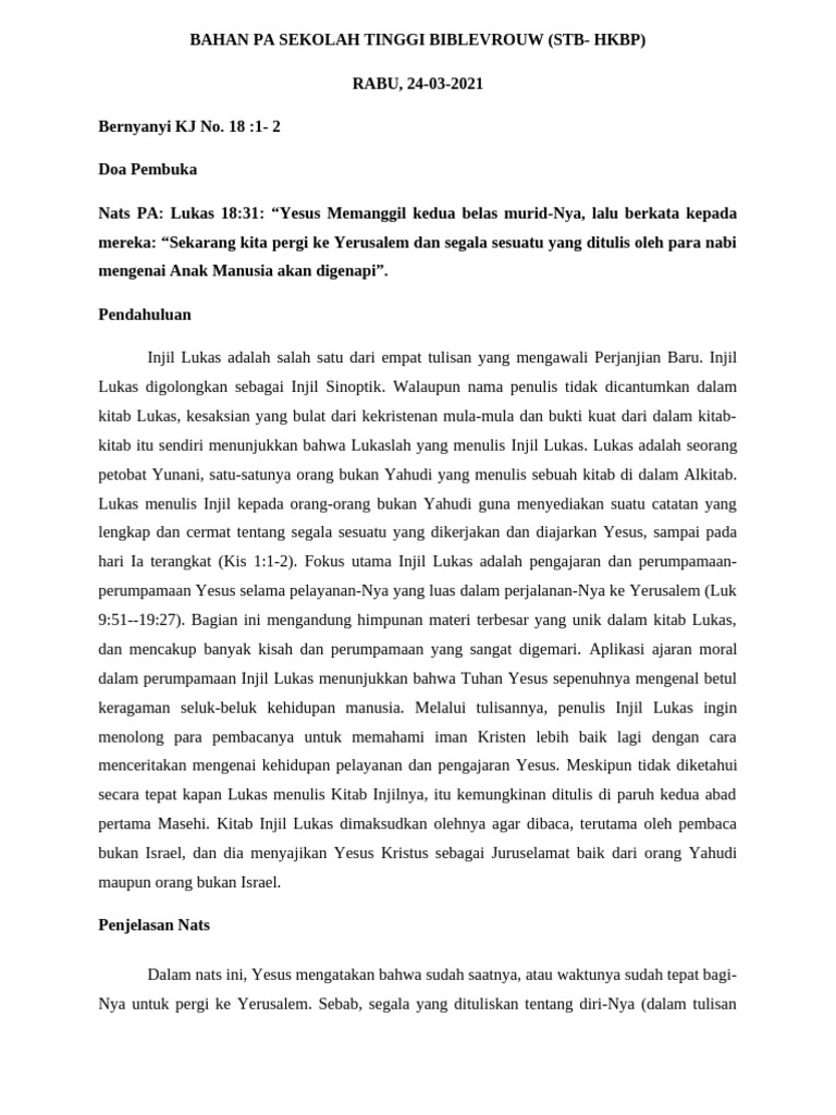 Bahan PA STB 24 Maret 2021 | PDF