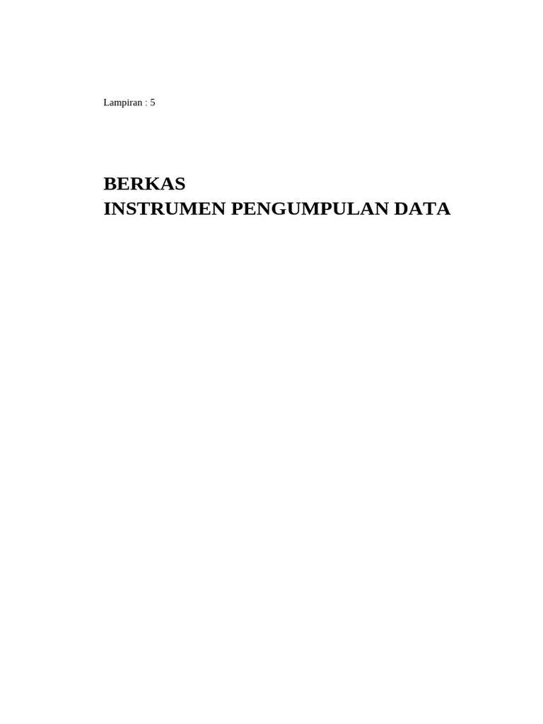 Instrumen Pengumpulan Data | PDF