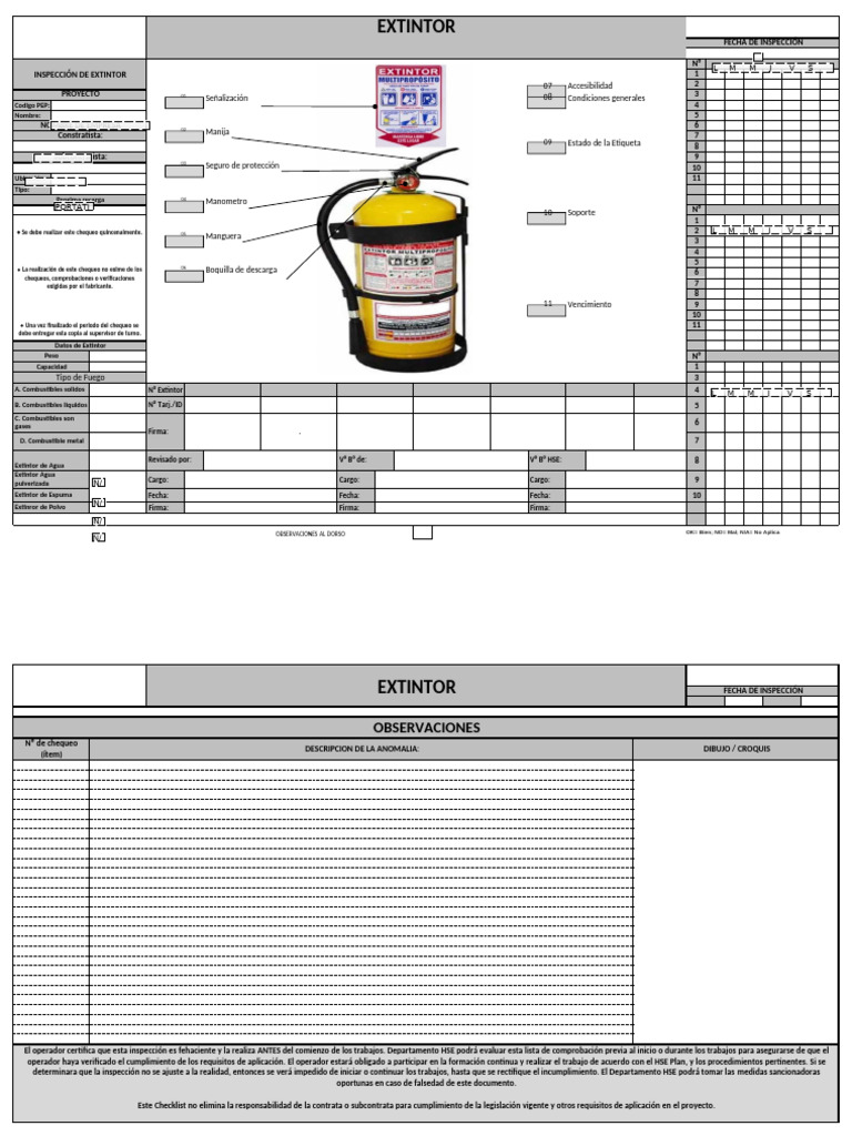 Check List de Extintor | PDF