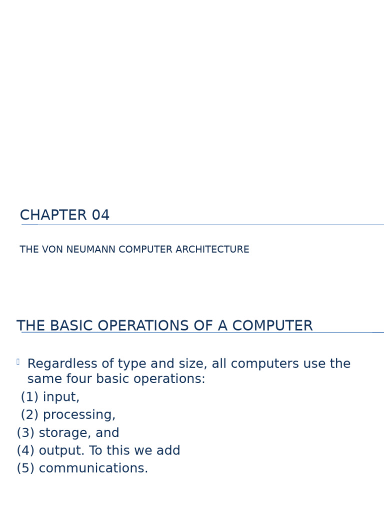 Lecture04-VonNuemann | PDF | Central Processing Unit | Computer Data Storage