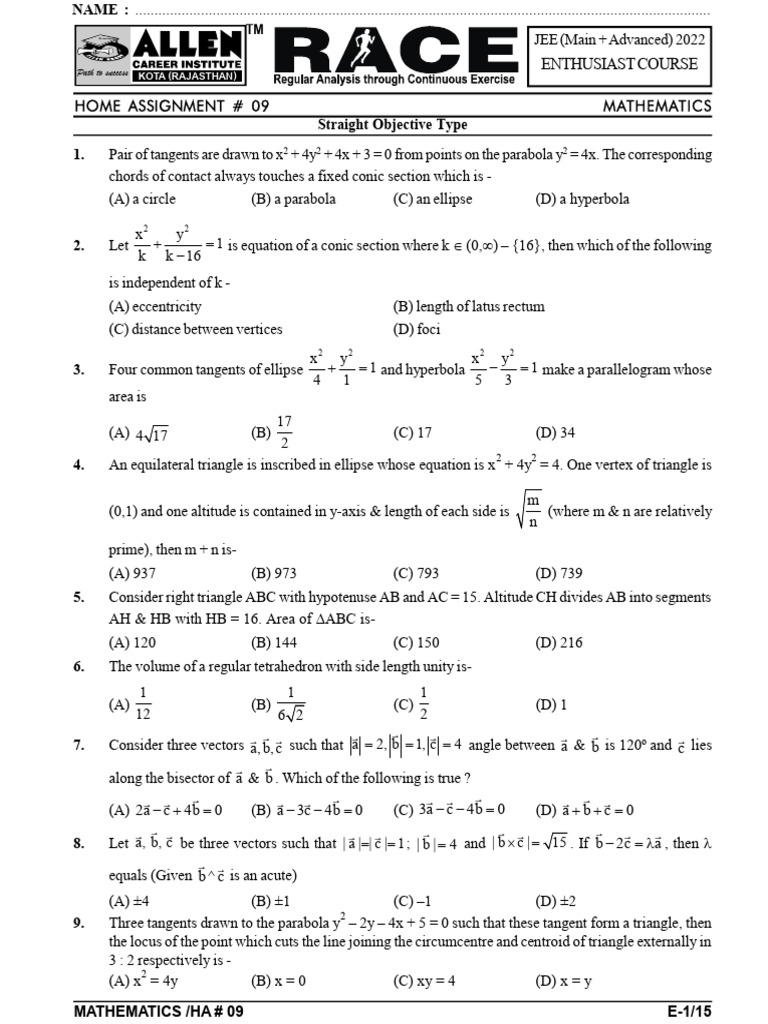 Conic, Vector | PDF | Ellipse | Triangle