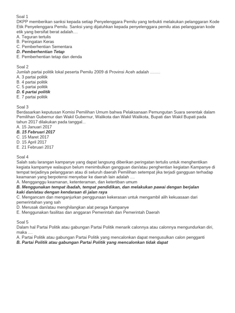 Sanksi dan Aturan Pemilu di Indonesia | PDF