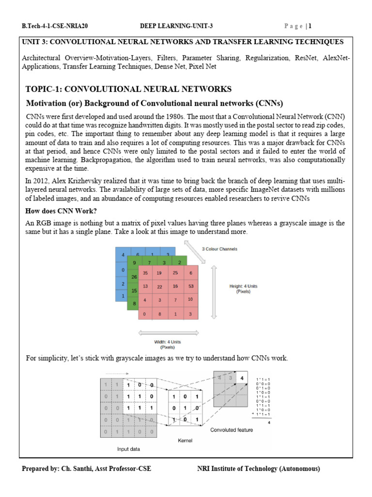 Nria20-Dl - Unit-3 Notes-Final | PDF | Artificial Neural Network | Deep ...