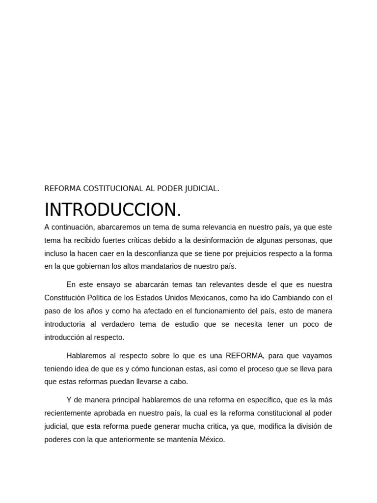 Reforma Judicial en México: Análisis y Efectos | PDF | Constitución ...