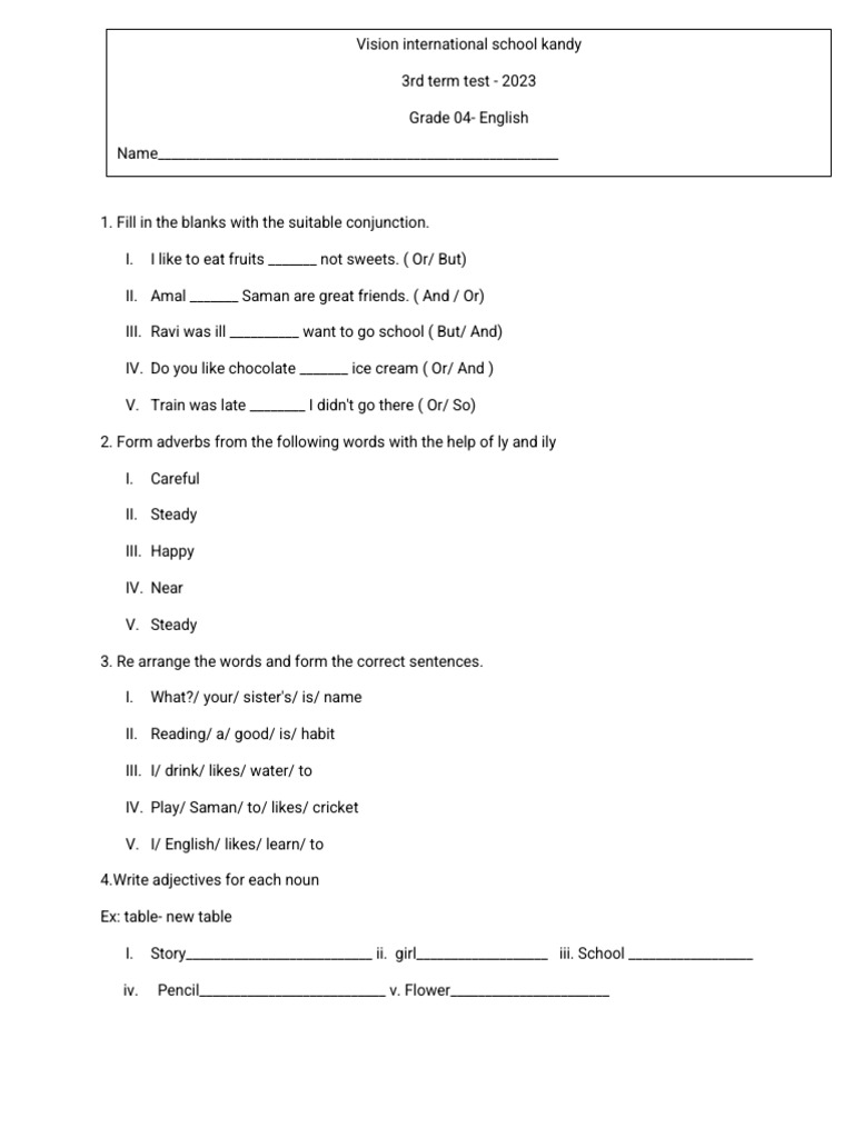 Grade 4 English | PDF