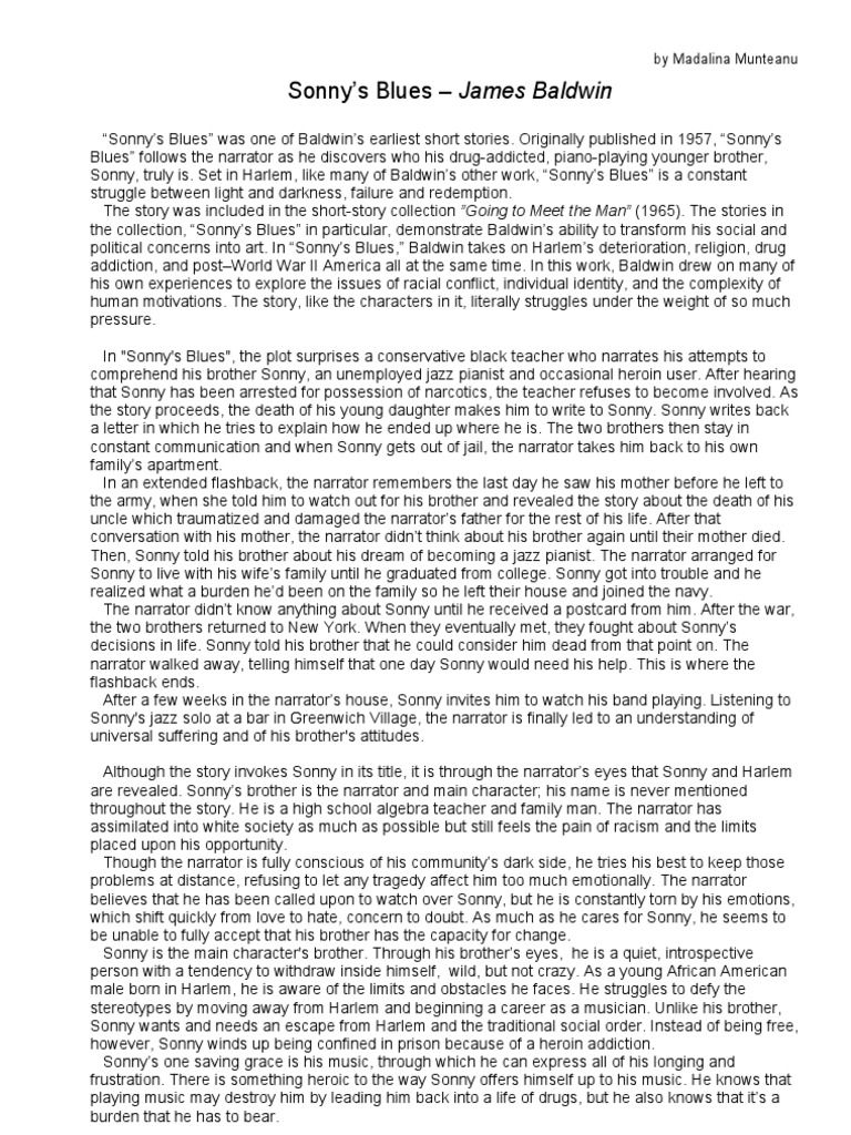 Sonny's Blues | PDF | Racial Segregation In The United States | Narration