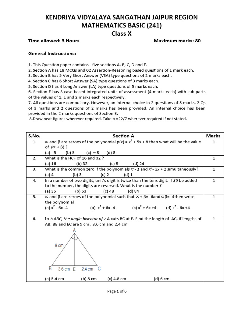 Maths-QP (241) - SET-B Done | PDF | Circle | Triangle
