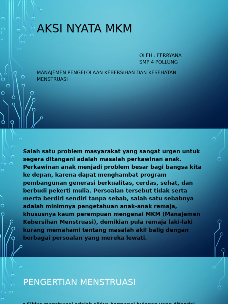 Aksi Nyata MKM: Oleh: Ferryana SMP 4 Pollung Manajemen Pengelolaan Kebersihan Dan Kesehatan ...