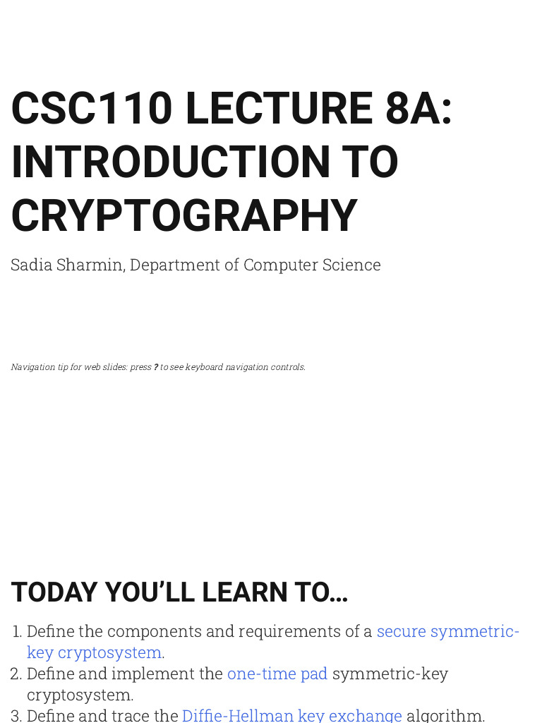 8a Slides | PDF | Encryption | Cryptography