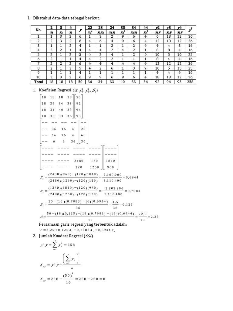 Contoh Soal Regresi | PDF