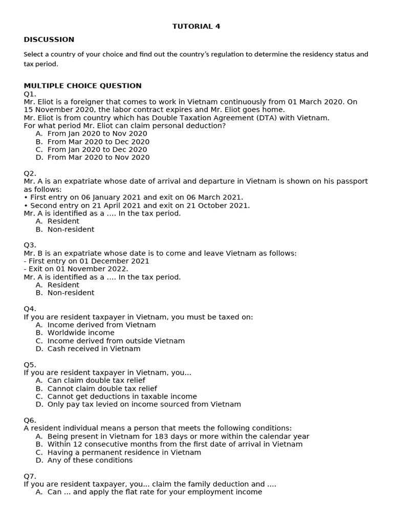 TUTORIAL 4 | PDF | Flat Tax | Taxes