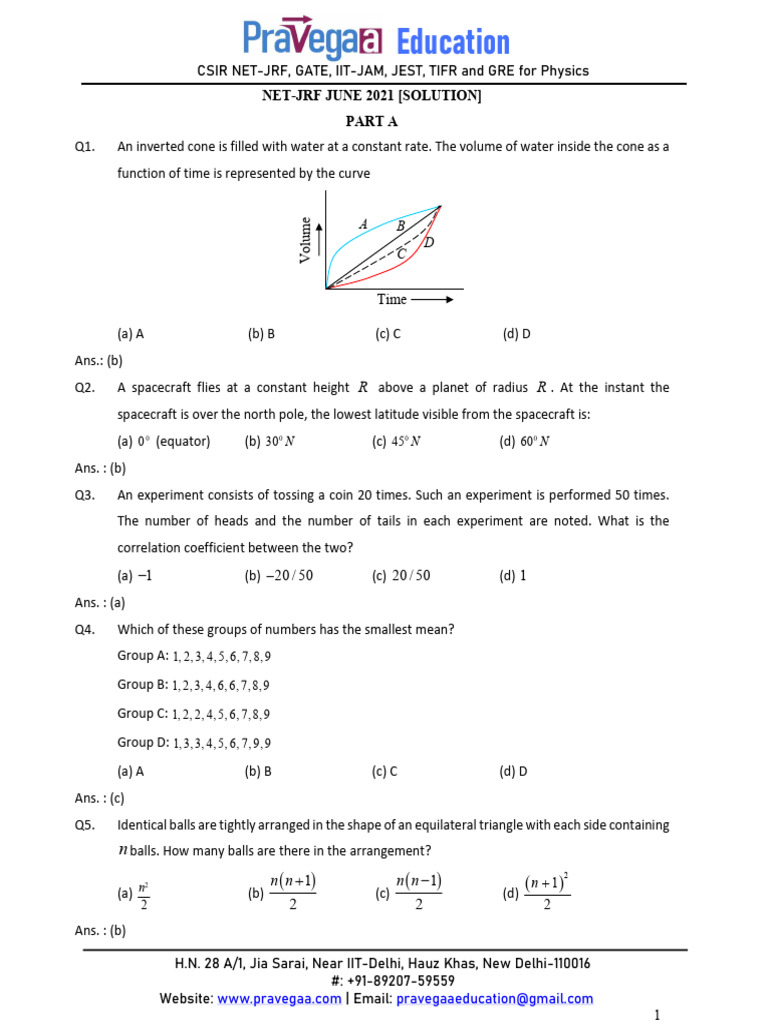 NET June 2021 Solution Held On 15th February 2022 1 | PDF | Wave Function | Eigenvalues And ...