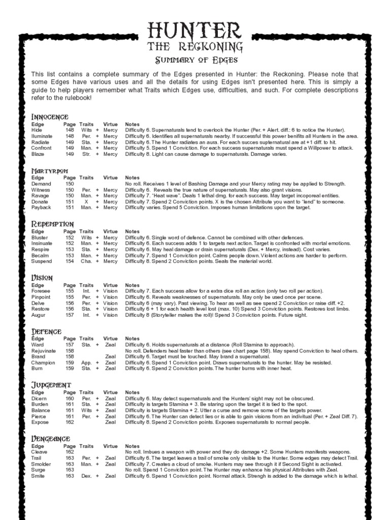 Hunter Edge List | PDF