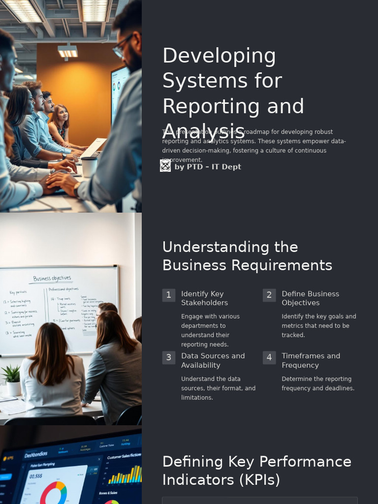 Developing Systems For Reporting and Analysis | PDF | Data | Performance Indicator