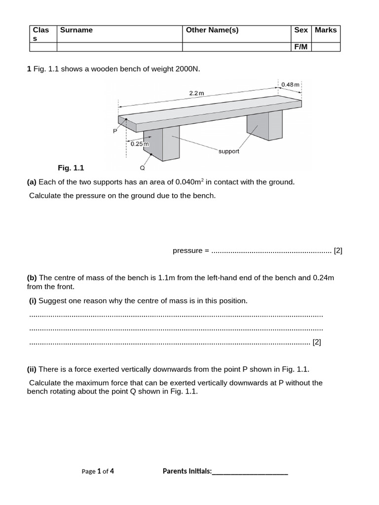 Pressure Assignment Mechanics Edit | PDF | Pressure | Pascal (Unit)
