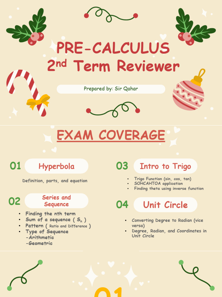 Pre Cal Reviewer Finaaaaaaaaaaaaal | PDF | Trigonometry | Analytic Geometry