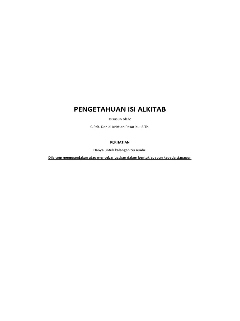 Pengetahuan Isi Alkitab I | PDF | Agama & Spiritualitas