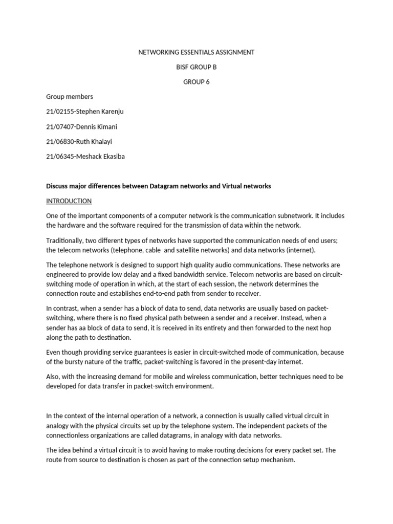 Networking Essentials Assignment | PDF | Computer Network | Packet Switching