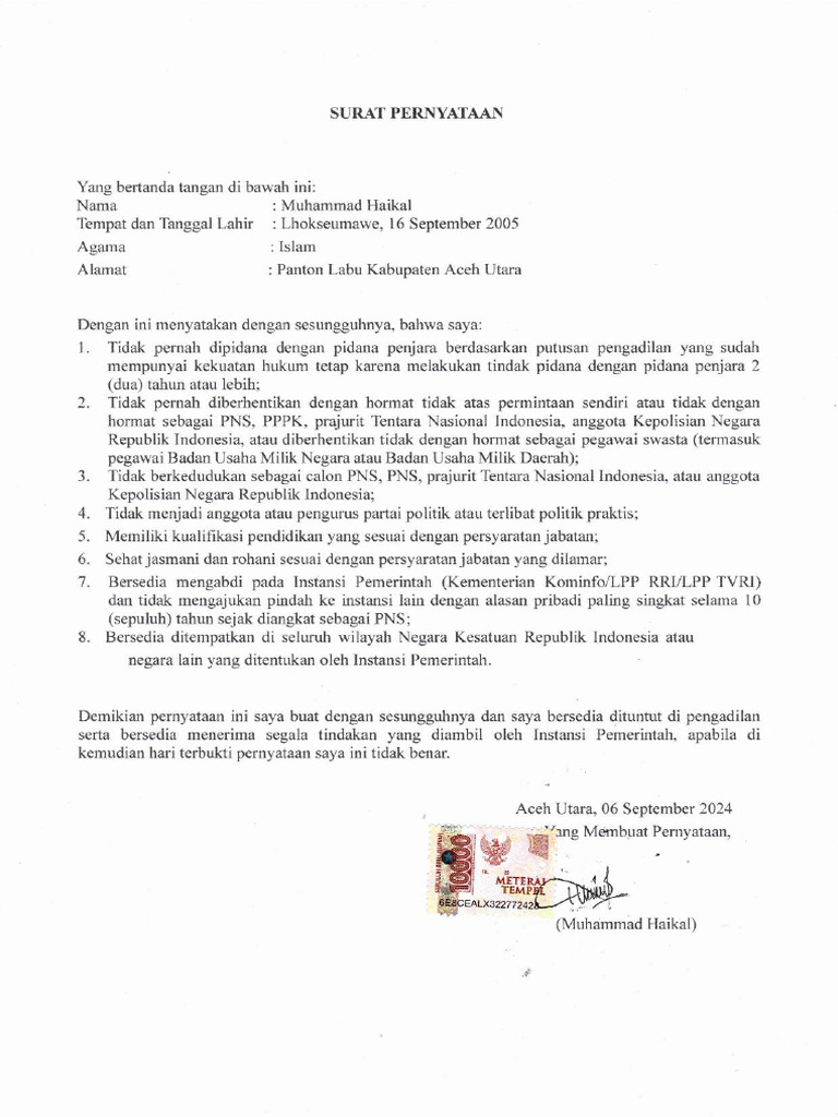 PERNYATAAN | PDF