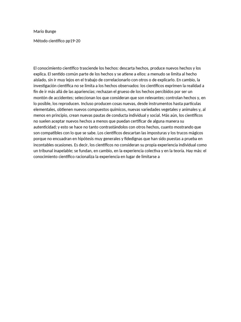 Mario Bunge | PDF | Ciencias sociales | Filosofía