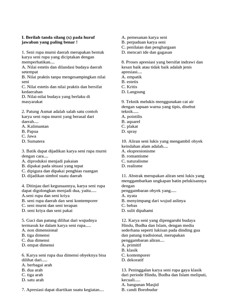 Soal Sumatif Kelas Ix SBK | PDF