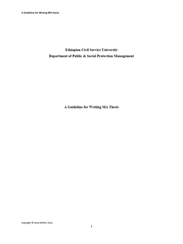 A Guideline For Writing MA Proposal & Thesis | PDF | Methodology ...
