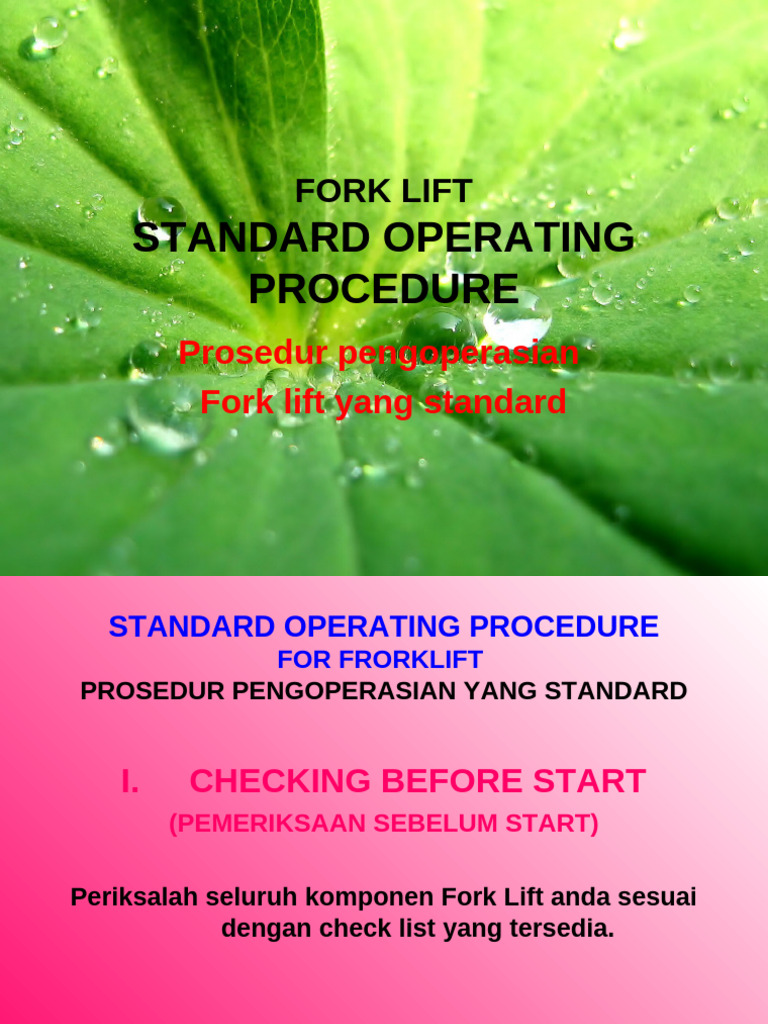 Prosedur Operasi Forklift Standar | PDF | Teknologi & Rekayasa