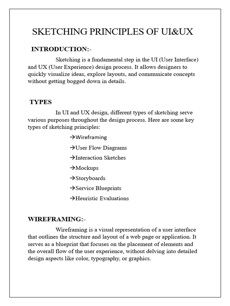 Sketching Principles in UI/UX Design | PDF | Usability | User Interface