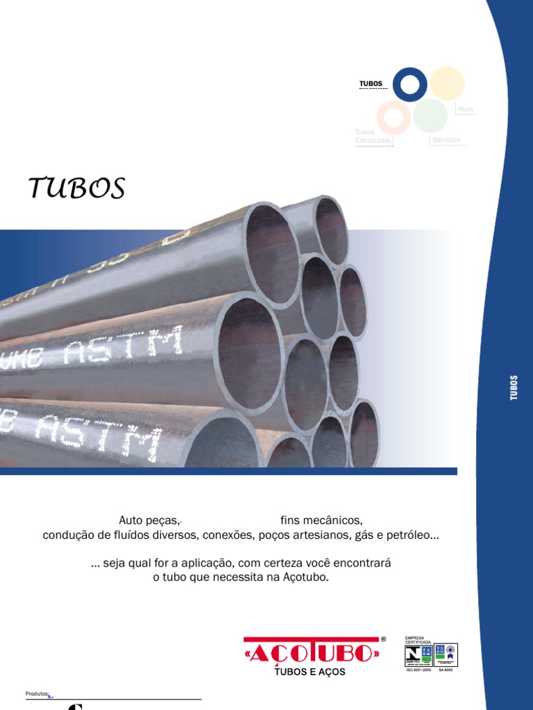 Tabela - Aço Tubo - Tubos | PDF | Condução térmica | Vapor