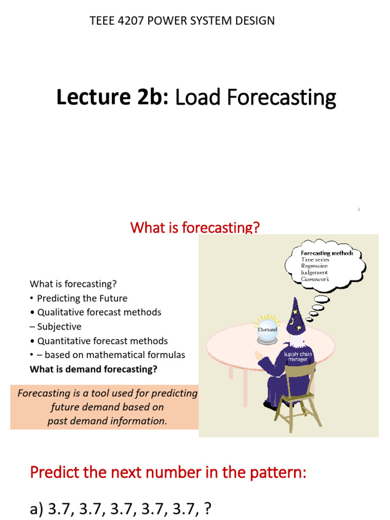 Lecture 2b. Load Forecasting | PDF | Forecasting | Regression Analysis
