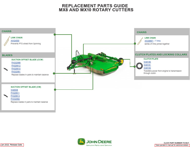 MX8 & MX10 Rotary Cutter Parts Guide | PDF | Vehicle Technology | Motor ...