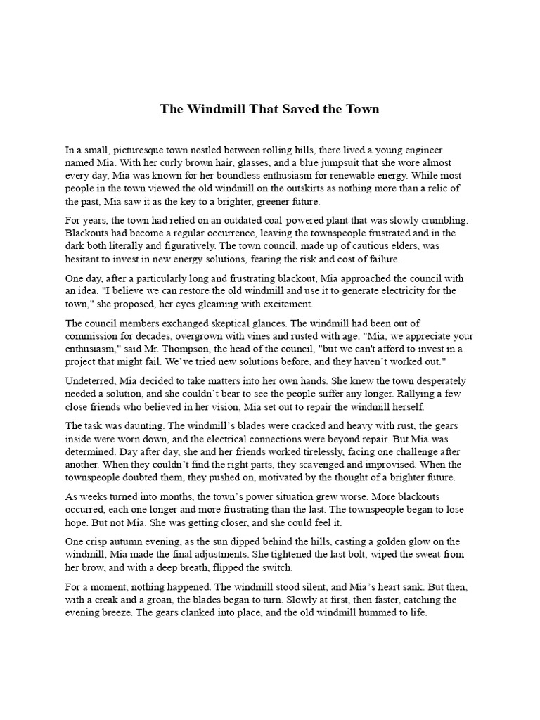 Windmill Revives Town's Energy Future | PDF | Travel