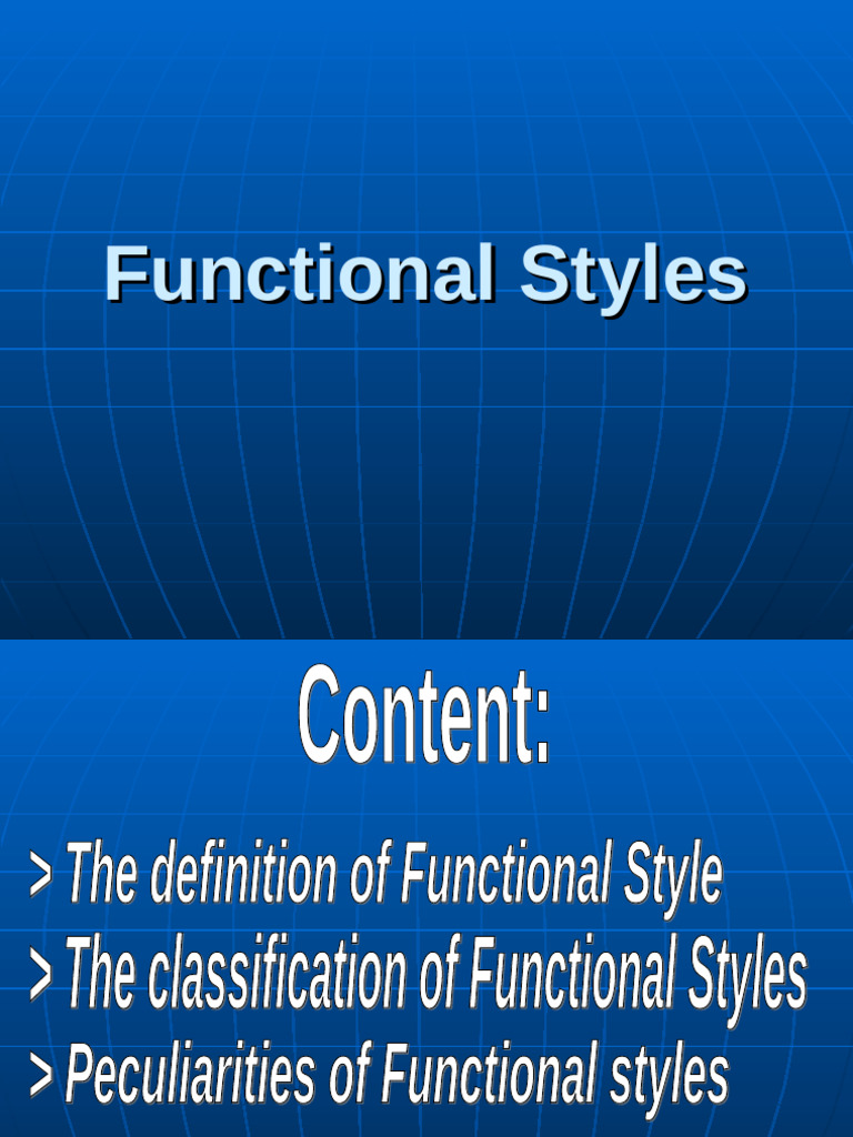 Functional Styles | PDF | Word | Language Mechanics