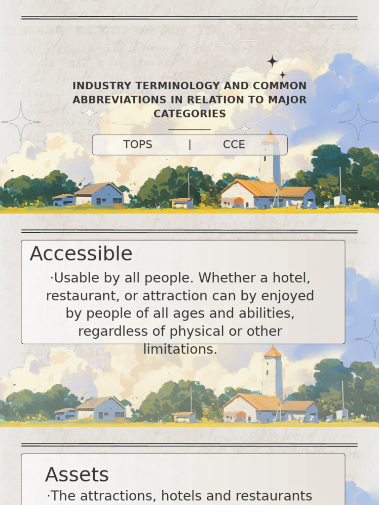 Industry Terminology Overview | PDF | Tourism | Marketing