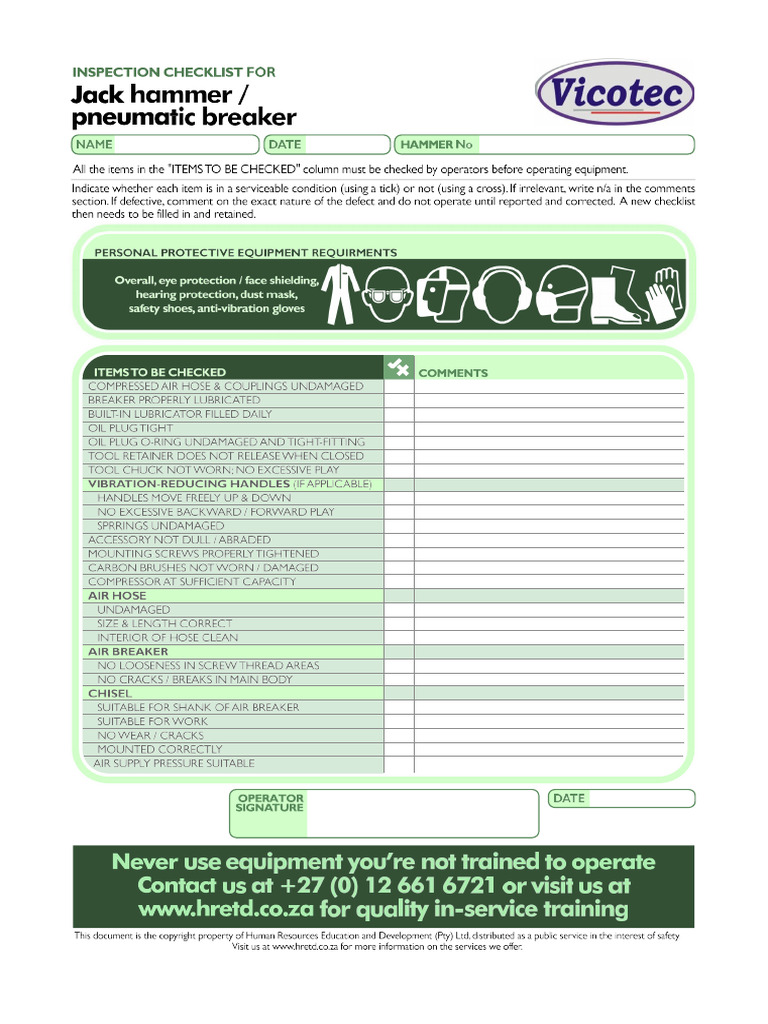 Hretd - JH Checklist | PDF