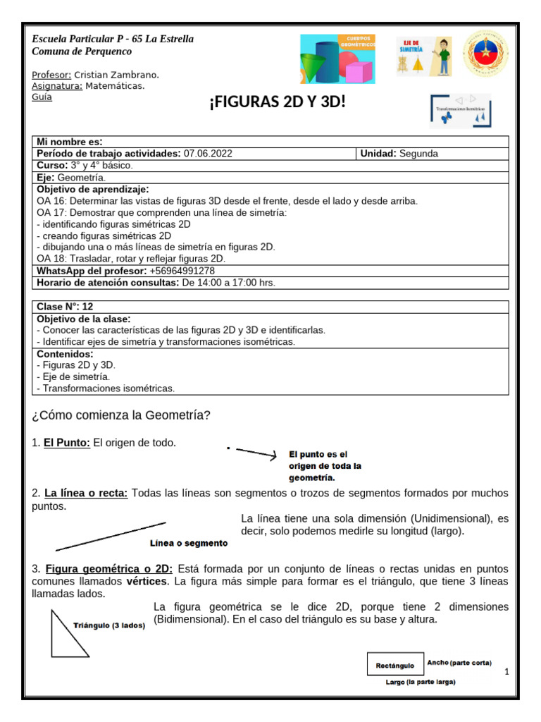 Guía Elementos de Geometría 06.06.2022 | PDF | Geometría | Simetría