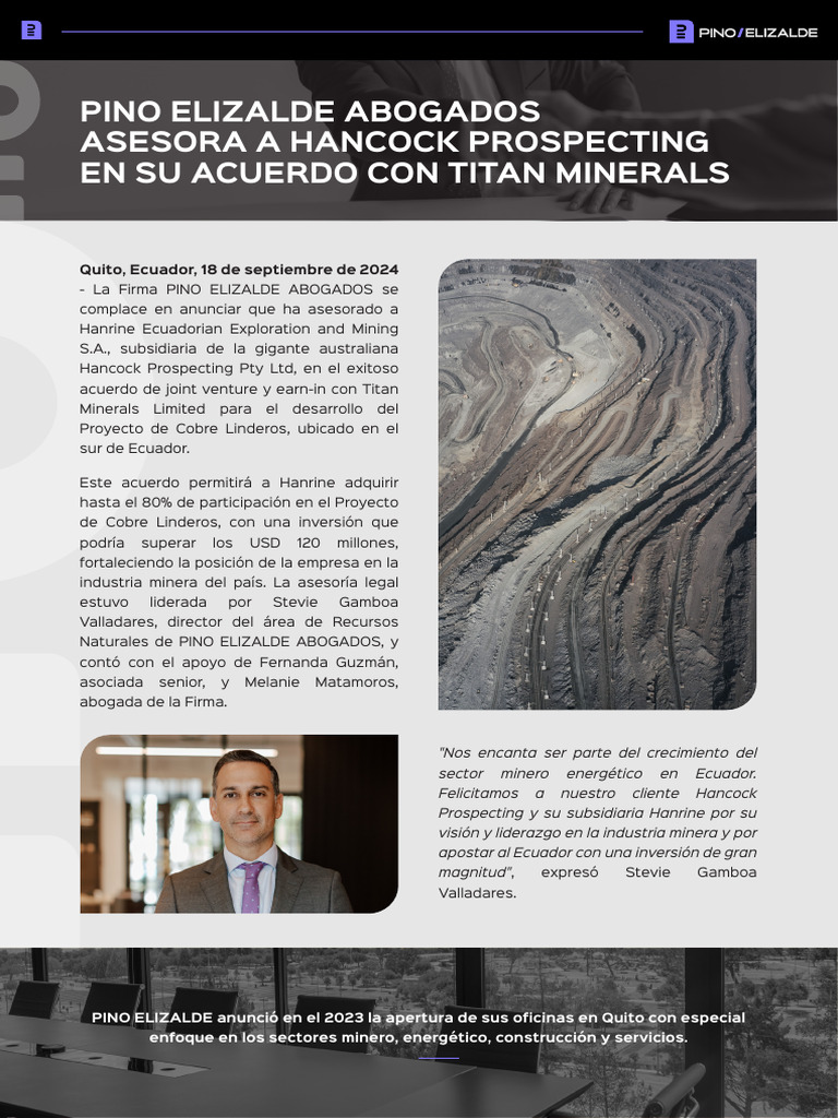 Asesoría de Pino Elizalde a Hancock Prospecting | PDF | Business ...