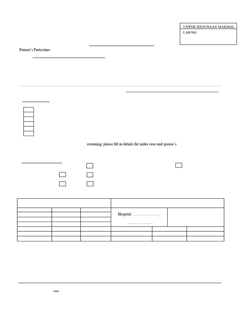 Hb Analysis Request Form | PDF | Anemia | Medical Specialties