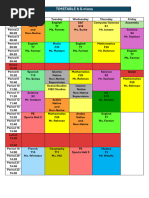 Timetable - Grade 8 | PDF