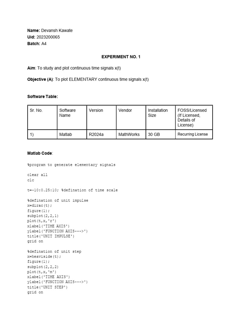 Exp 1 | PDF | Applied Mathematics | Mathematical Analysis