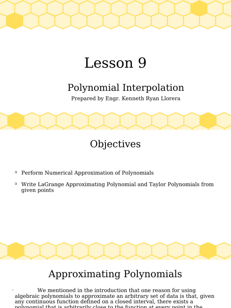 Lesson 9 Num Sol | PDF | Interpolation | Derivative