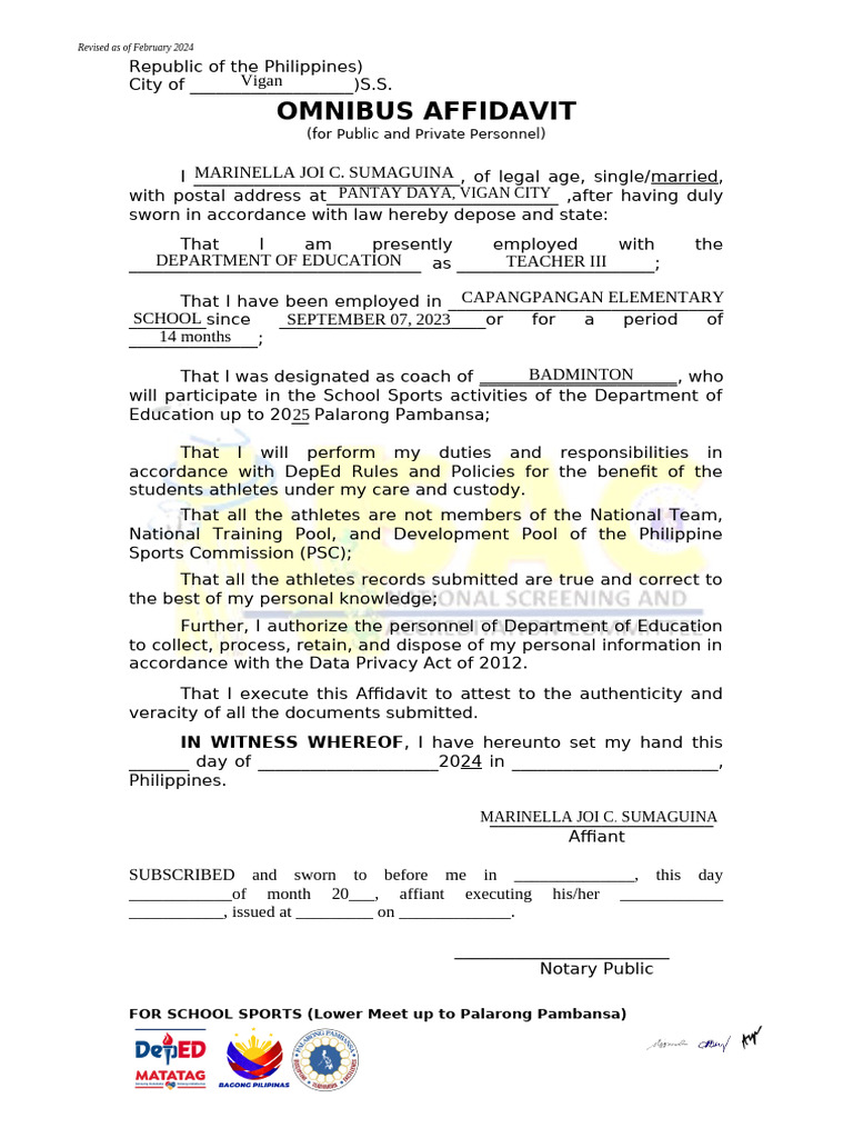 Omnibus-Affidavit v2024 | PDF | Affidavit | Government